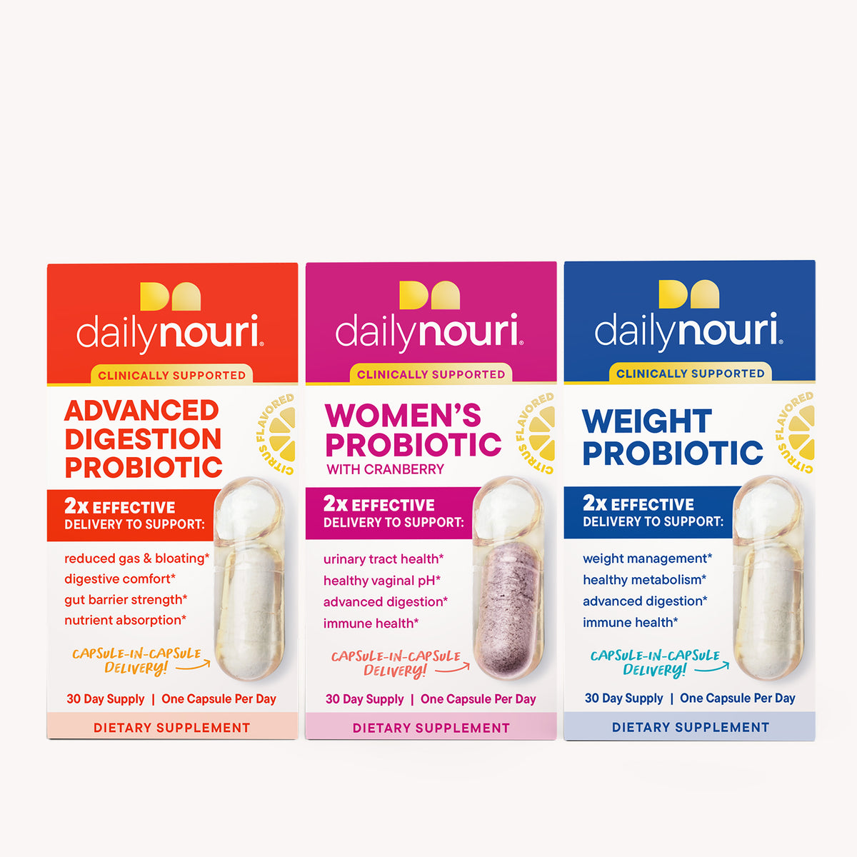 Daily Nouri Advanced Digestion Probiotic + Women's Probiotic + Weight ...