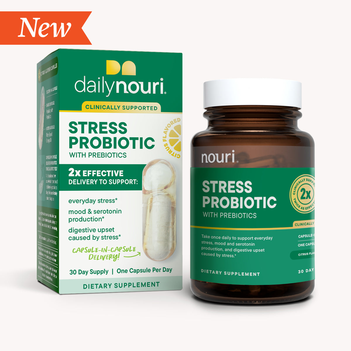 Daily Nouri Stress Probiotic with Prebiotics | Daily Nouri